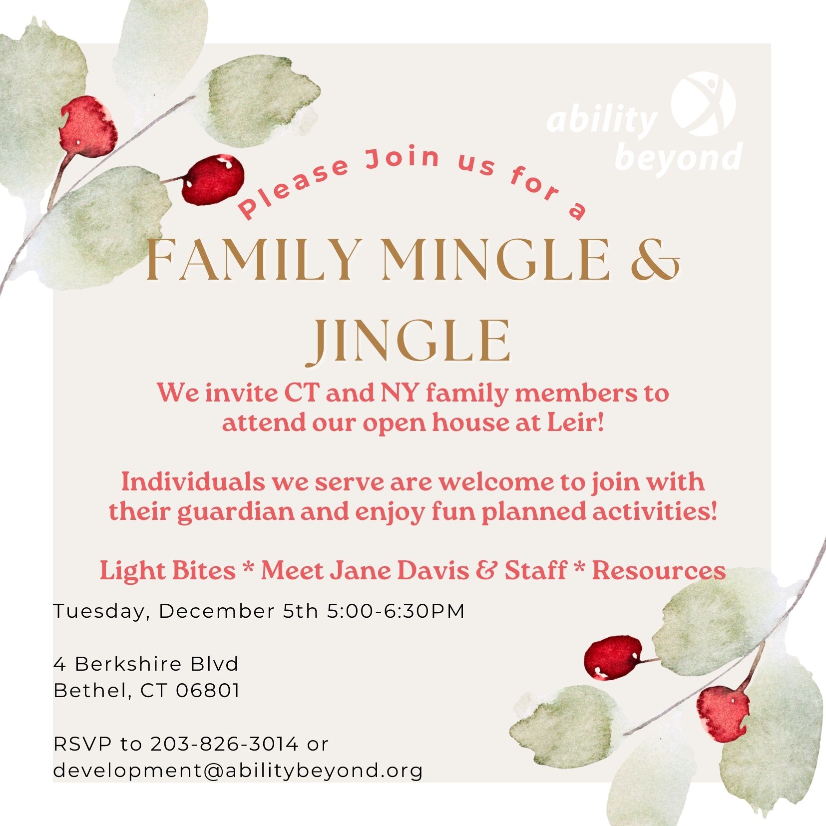 Family Mingle & Jingle - Dec. 5, 2023 - Ability Beyond